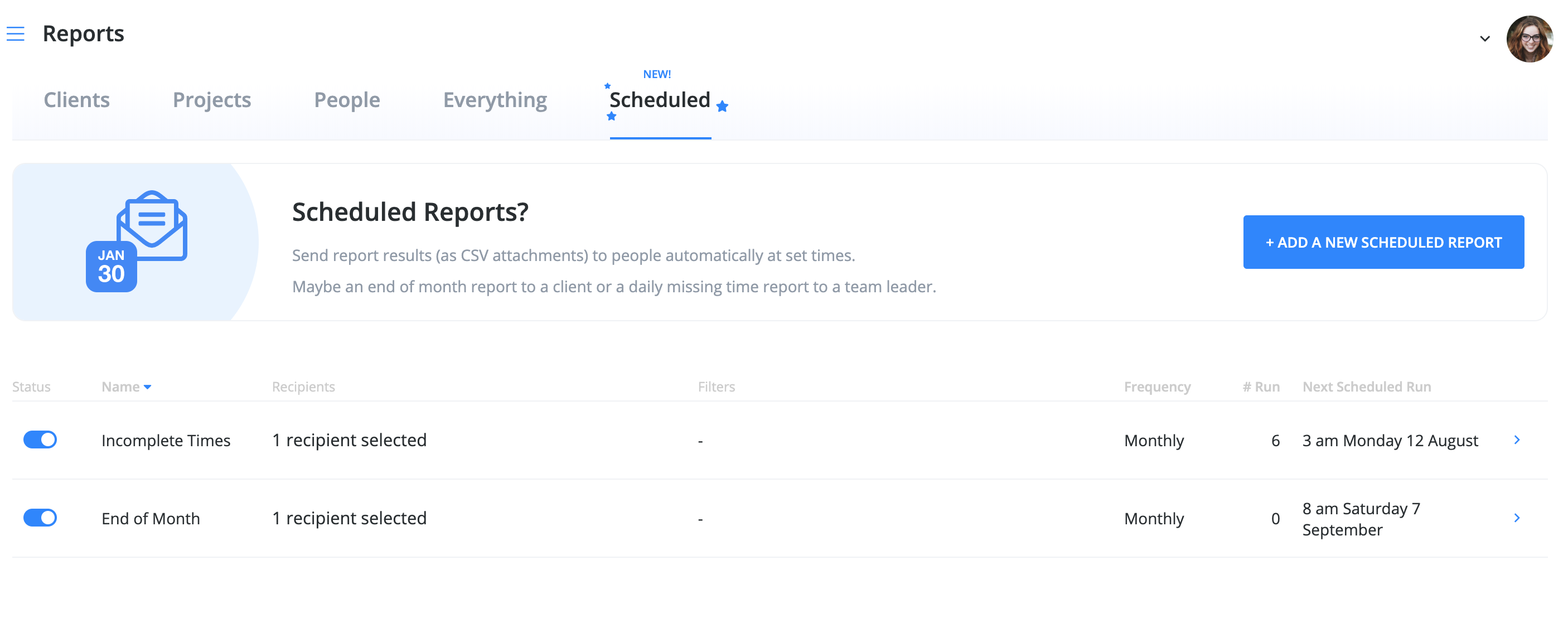 New Features Shipping: Schedule Reports | Hourly